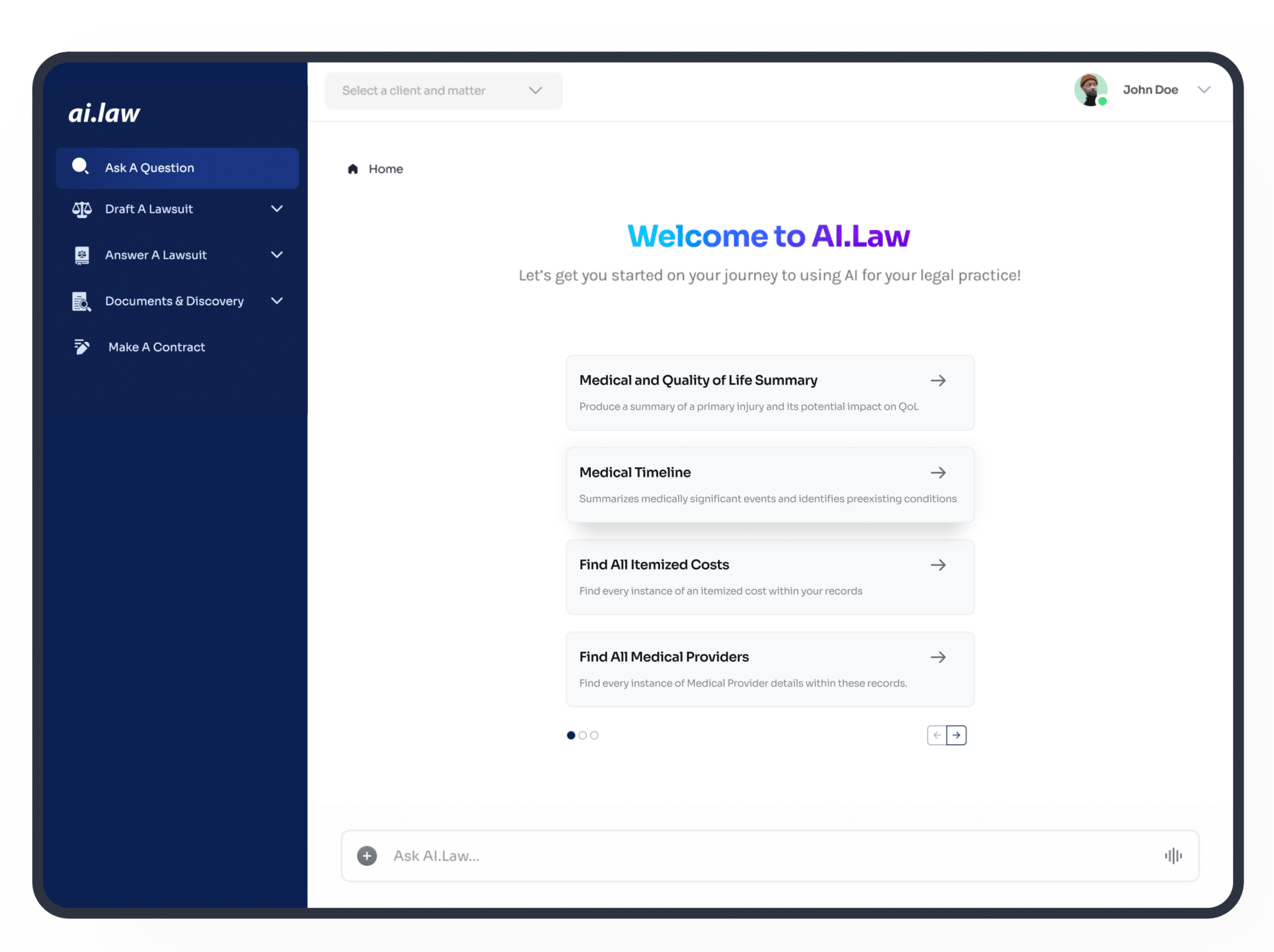 Homepage - AI.Law - AI that Litigates Cases with You. tm - ai.law